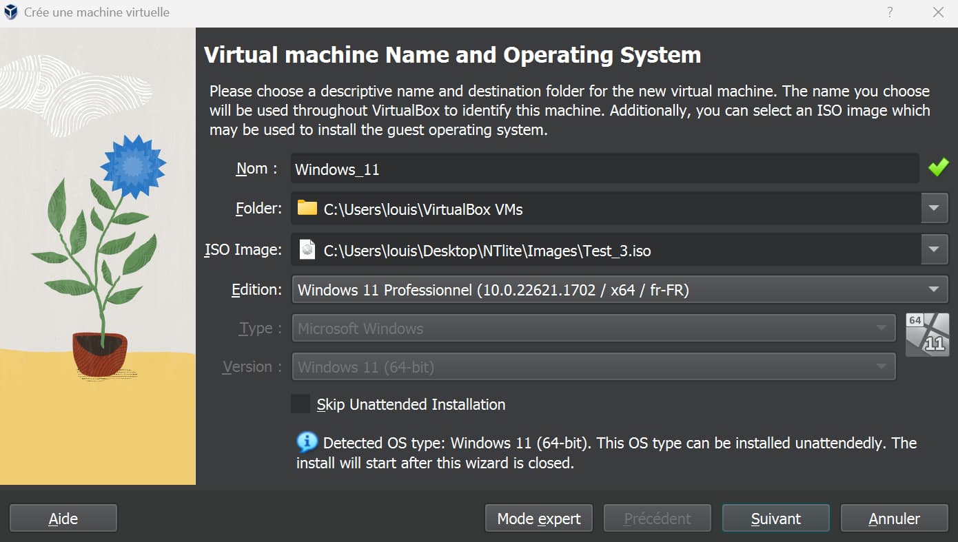 VM Windows 11 Virtualbox - ldugrain